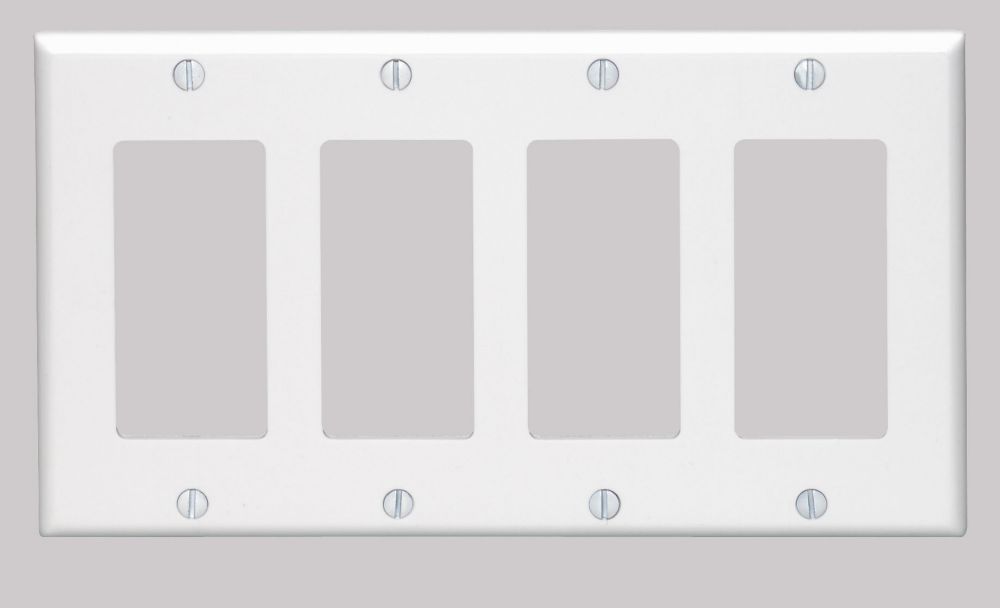 Leviton Plaque Decora, Quatre Dispositifs, Blanc | Home Depot Canada