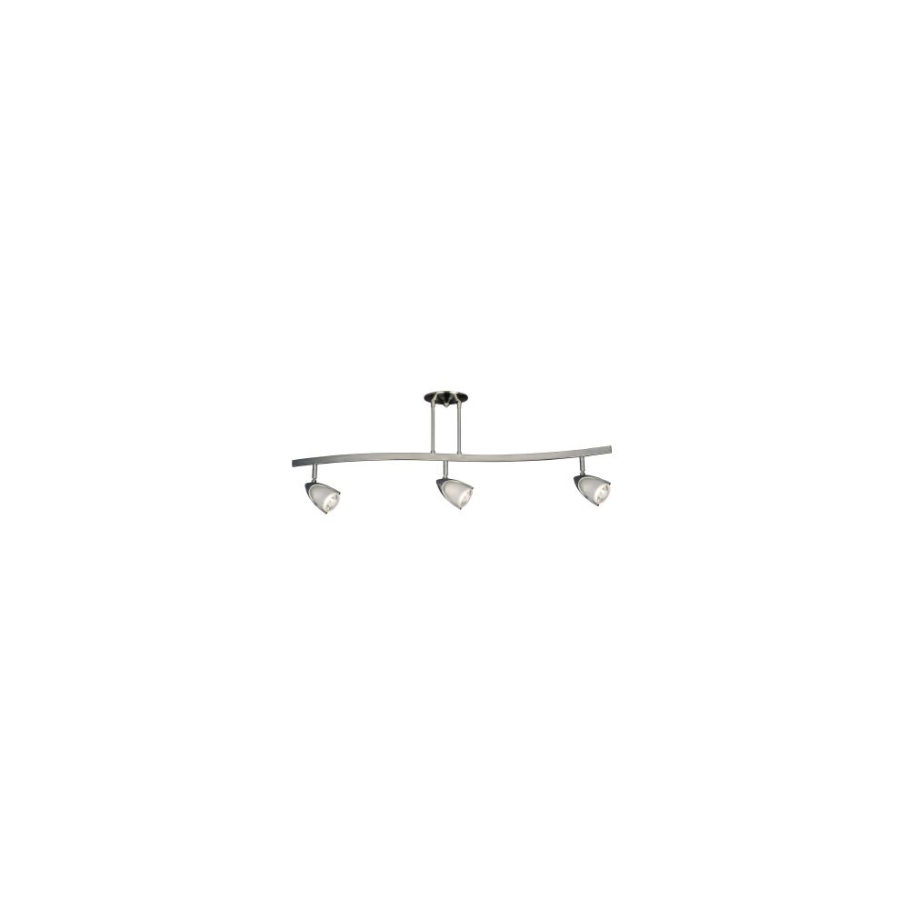 Hampton Bay 3-Light Halogen Curved Track Light in Pewter with Frosted ...