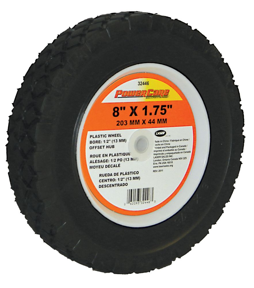 Power Care 8-inch x 1 3/4-inch Plastic Hub Lawn Mower Wheel | The Home ...