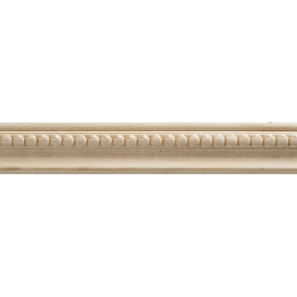 White Hardwood Embossed Bead Colonial Trim 3/8 x 1-1/4 - Sold Per 6 ...