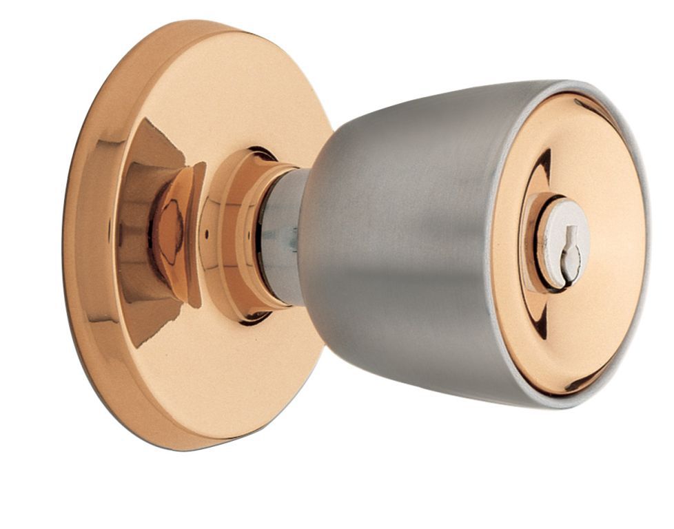 Weiser Beverly Satin Chrome/Bright Brass Keyed Entry Knob Set | The ...