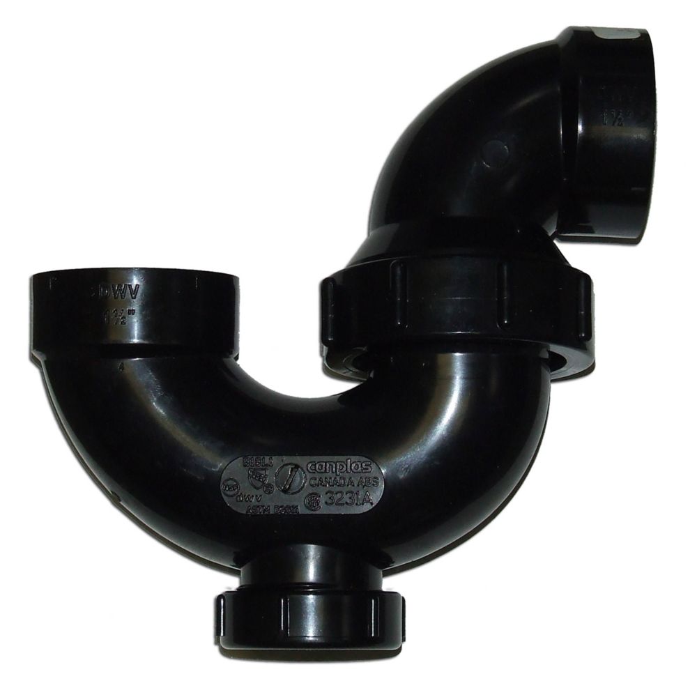 Siphon P ABS pivotant 1 ½ po avec orifice de nettoyage