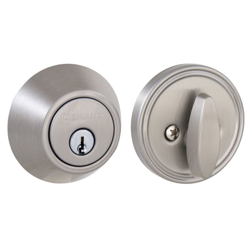 Defiant Satin Nickel Single Cylinder Deadbolt | The Home Depot Canada