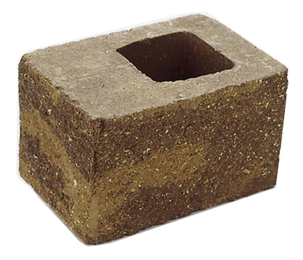 Cindercrete Junior Tan/Brown Corner Wall Block | The Home Depot Canada