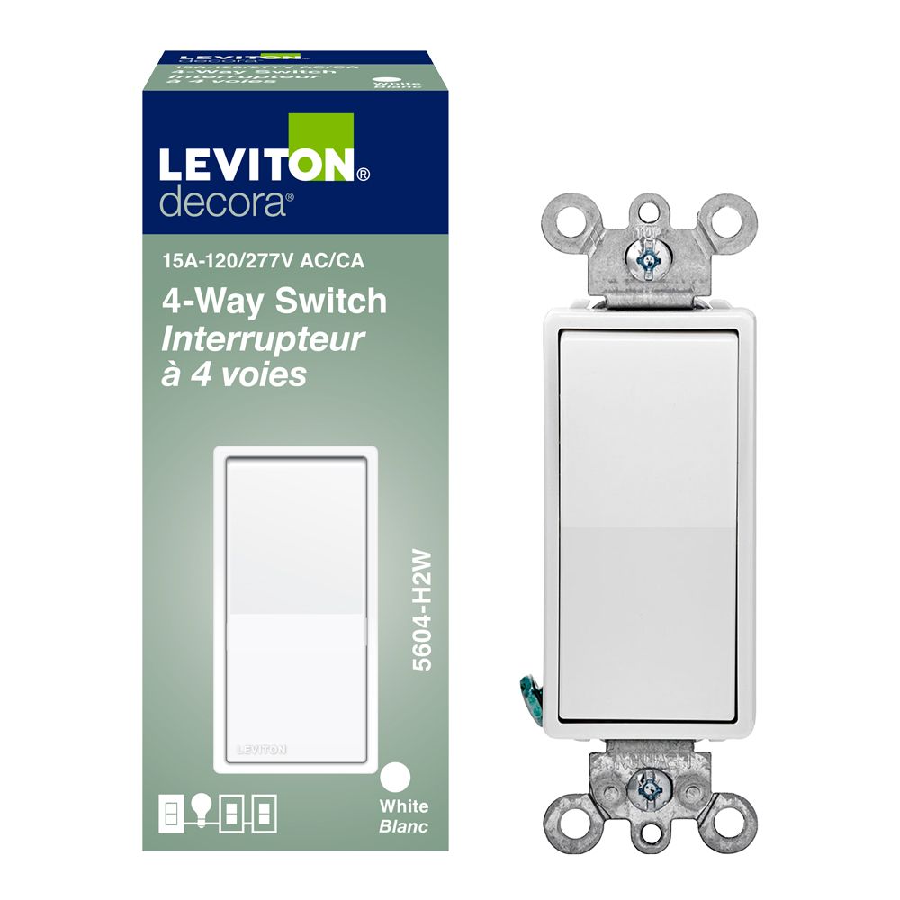 Leviton Interrupteur Decora À Quatre Voies, 15 A, Blanc | Home Depot Canada