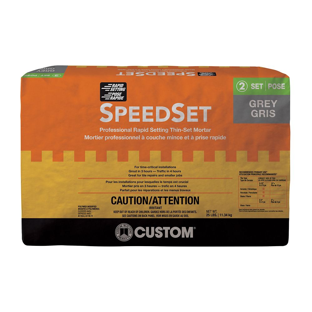 Custom Building Products SpeedSet Fast-Setting Thin-Set Mortar Gray ...