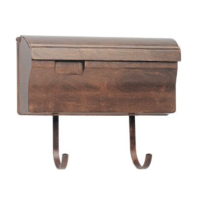 Snoc Snoc Wallmounted Mailbox With Hooks, Antique Copper | The Home ...