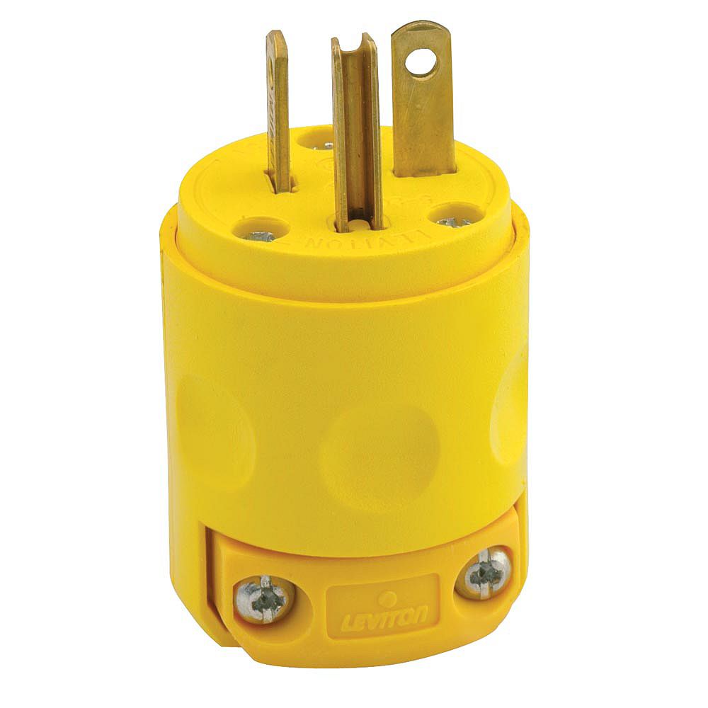 Leviton 20 Amp PVC Ground Plug 125V, Yellow | The Home Depot Canada