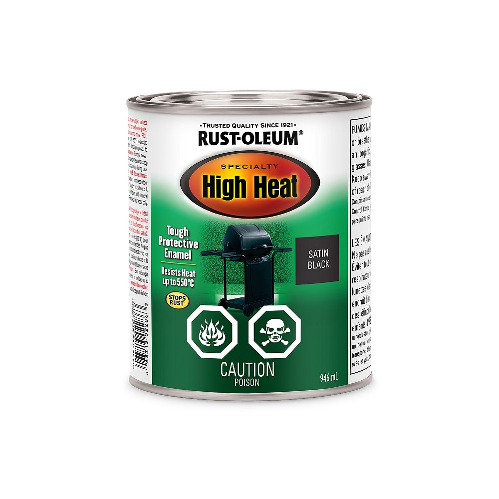 Rust-Oleum Specialty High Heat Enamel In Satin Black, 946 mL | The Home ...