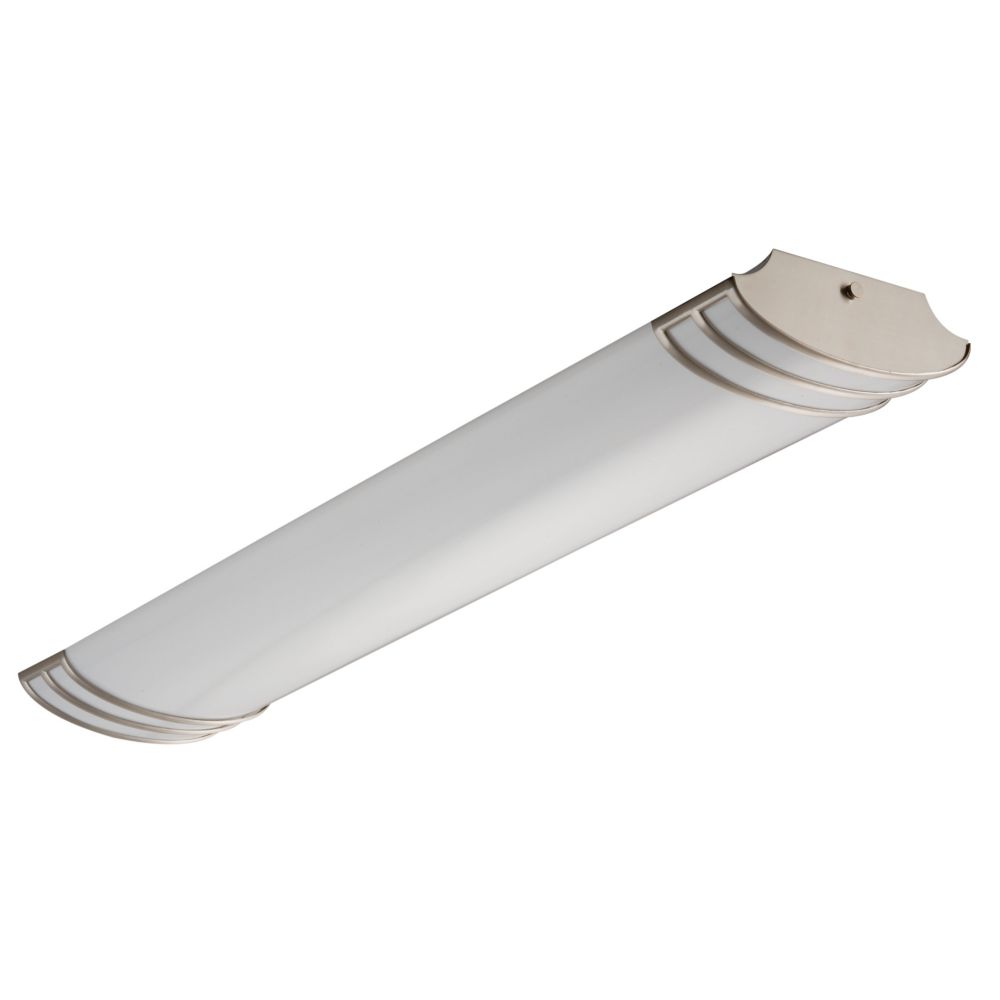 Lithonia Lighting Futra 4 ft. Brushed Nickel and Matte White ...