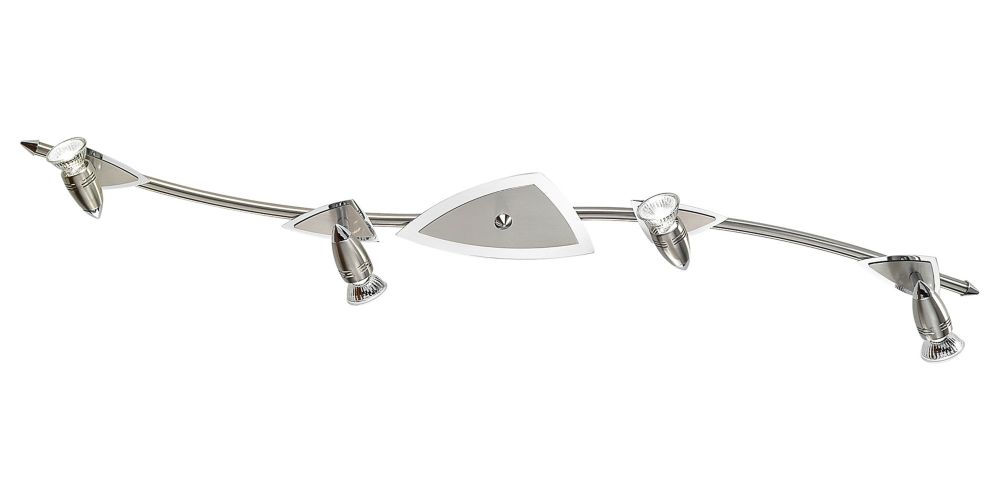 Eglo Wave Track Light-4L, Matte Nickel with Chrome Accents