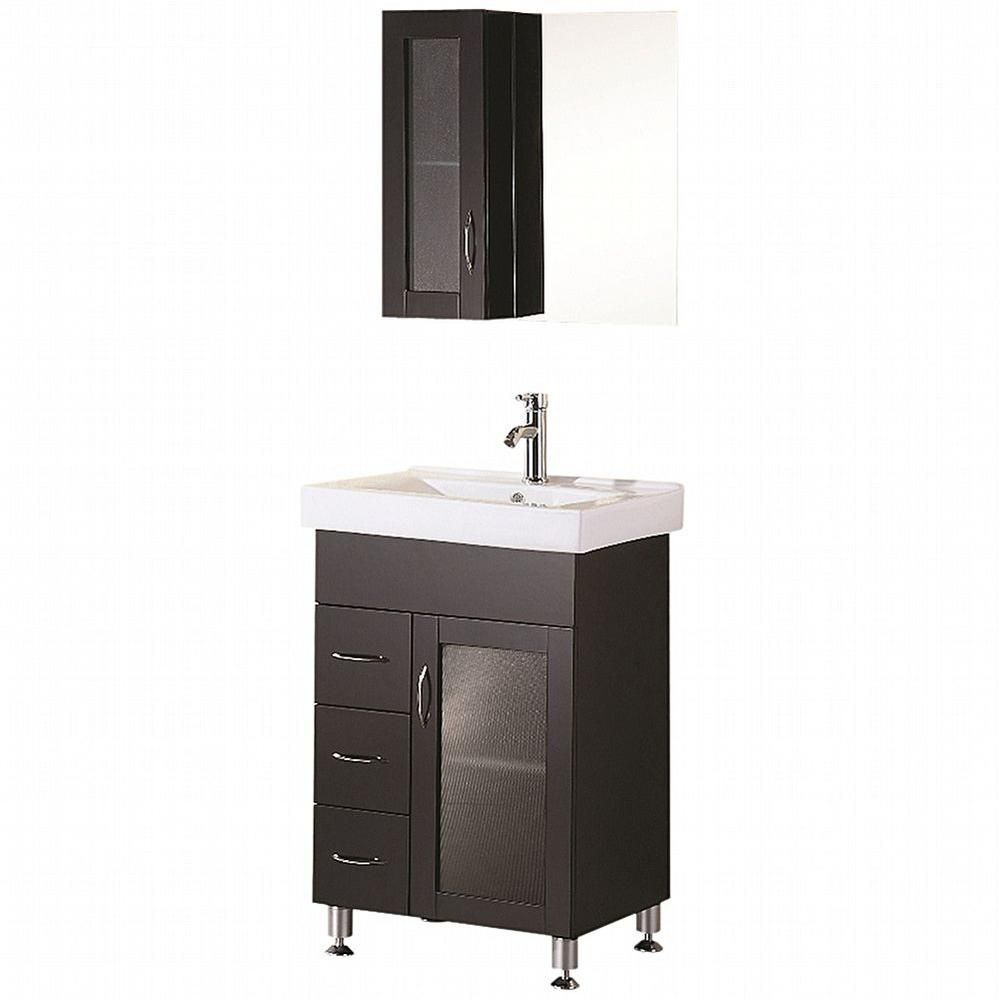 Design Element Oslo 24-inch W x 18-inch D Vanity in Espresso with ...