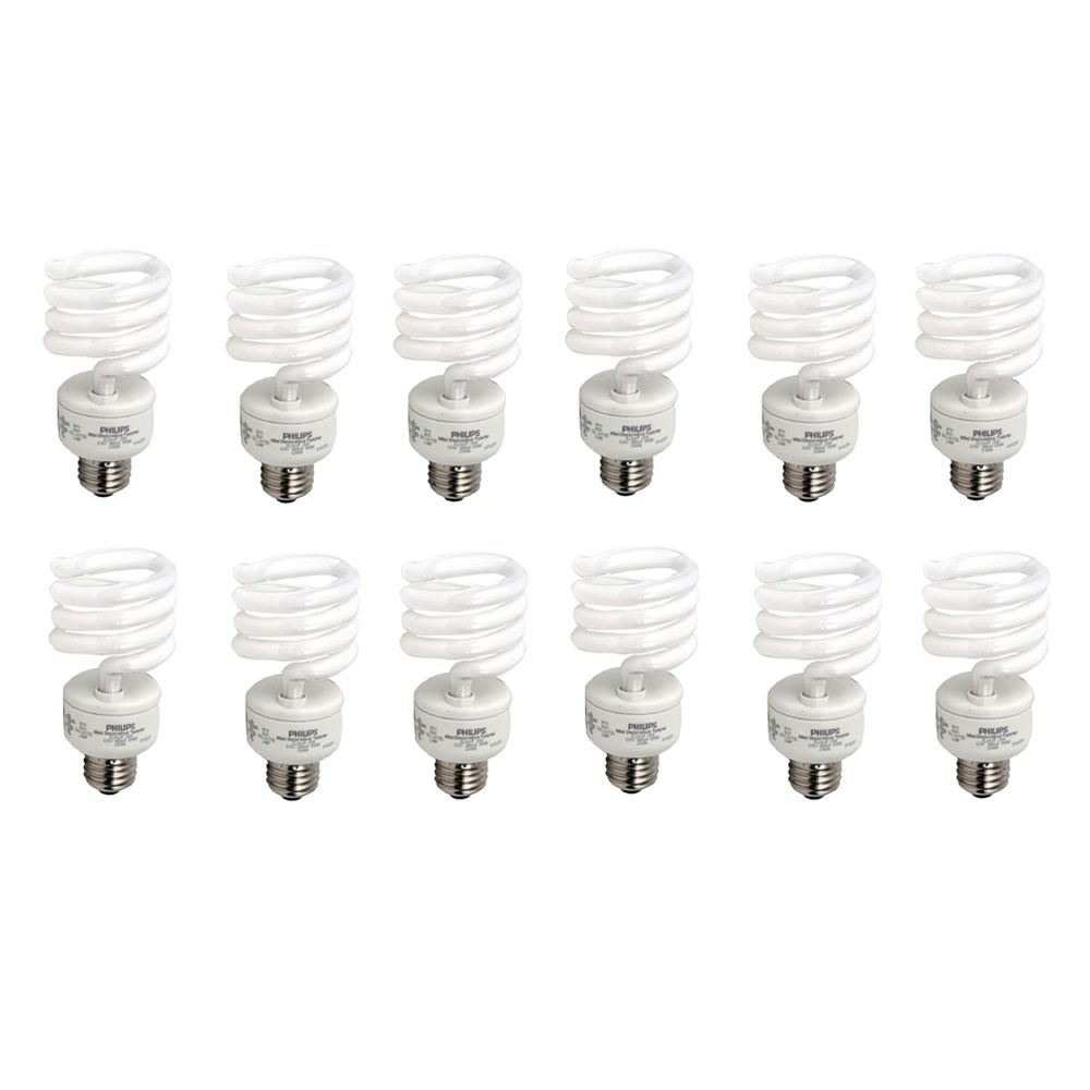 Philips CFL 23W = 100W Mini Twister Daylight (6500K) - Case of 12 Bulbs ...