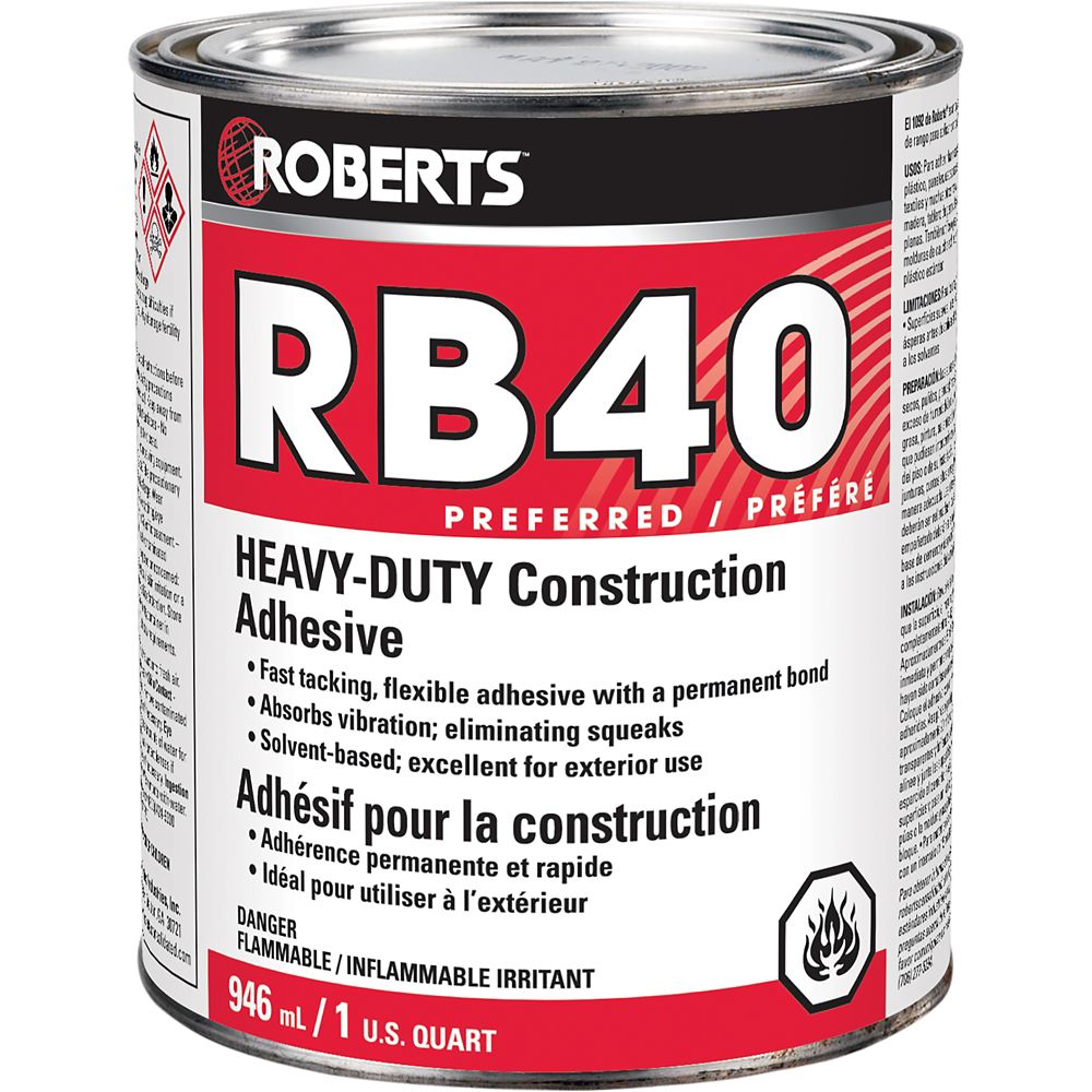 Roberts 946 mL RB40 Heavy-Duty Construction Adhesive | The Home Depot ...