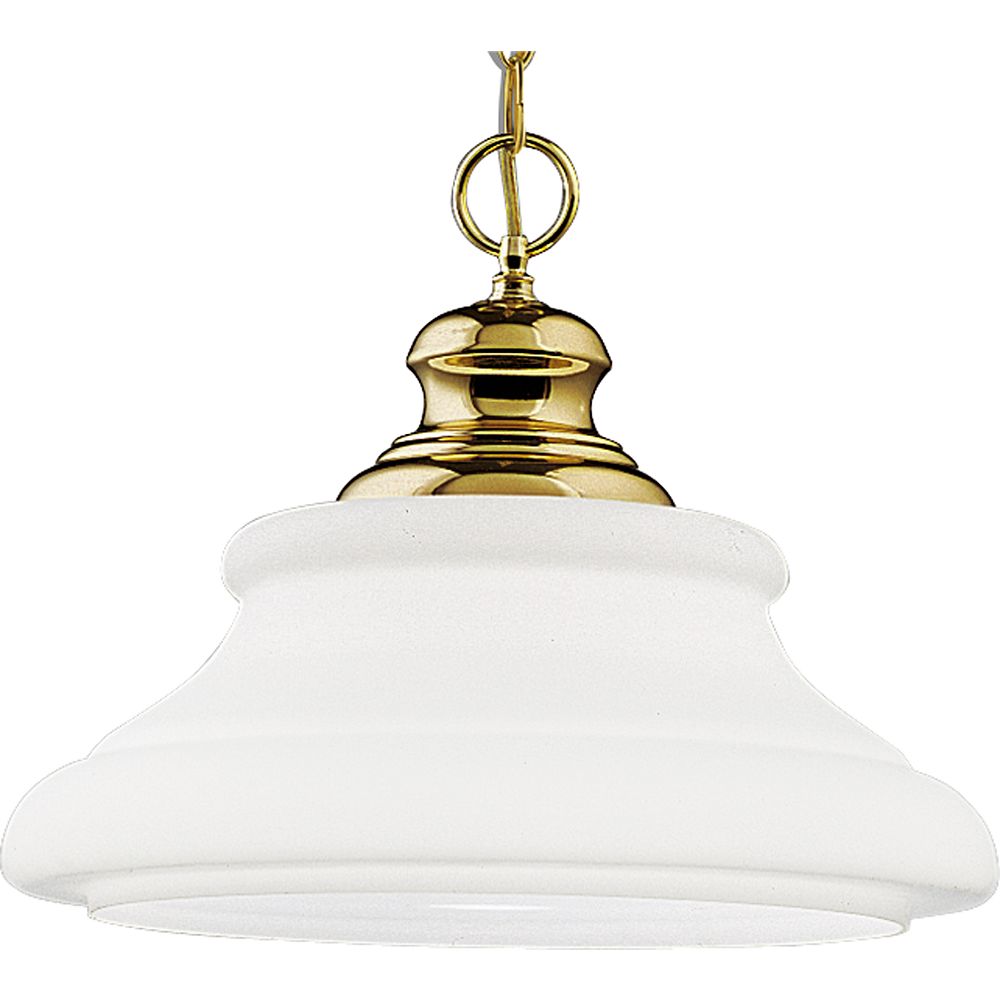 Progress Lighting 1-Light 150W Polished Brass Finish Triplex White Opal ...