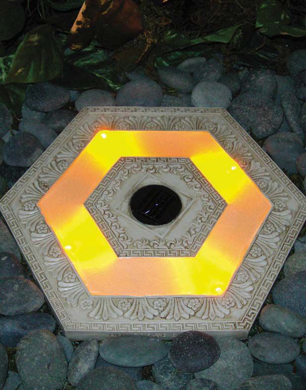 HomeBrite Solar Hexagonal Solar Stepping Stone - white wash | The Home ...