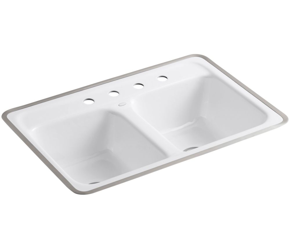KOHLER Delafield Tile-In/Metal Frame Kitchen Sink in White | The Home ...
