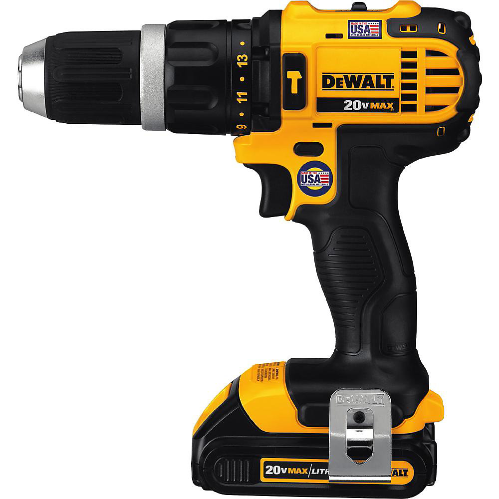 Dewalt 20v Max Max Li Ion Sans Fil Compact Hammer Drill Driver Kit Avec