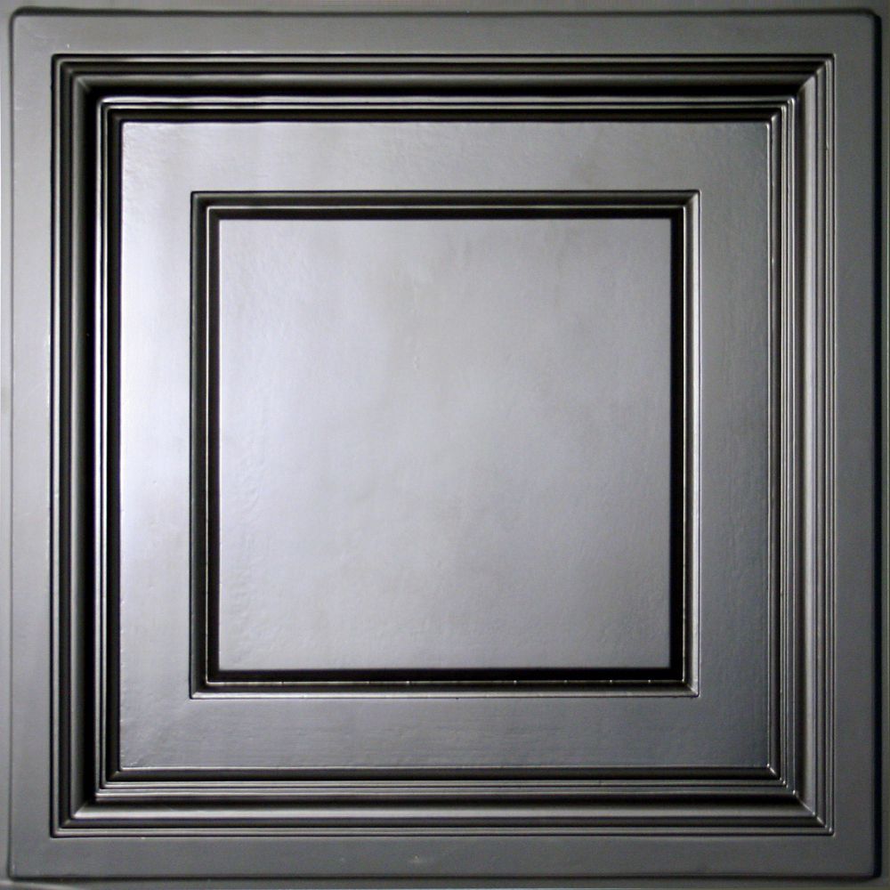 Ceilume Madison Black Coffered Ceiling Tile, 2 Feet x 2 Feet Lay-in ...
