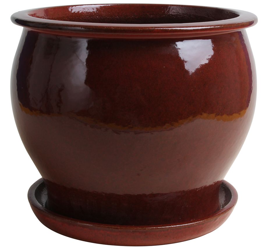 Trendspot 12-inch Solid Studio Pot Red Planter | The Home Depot Canada