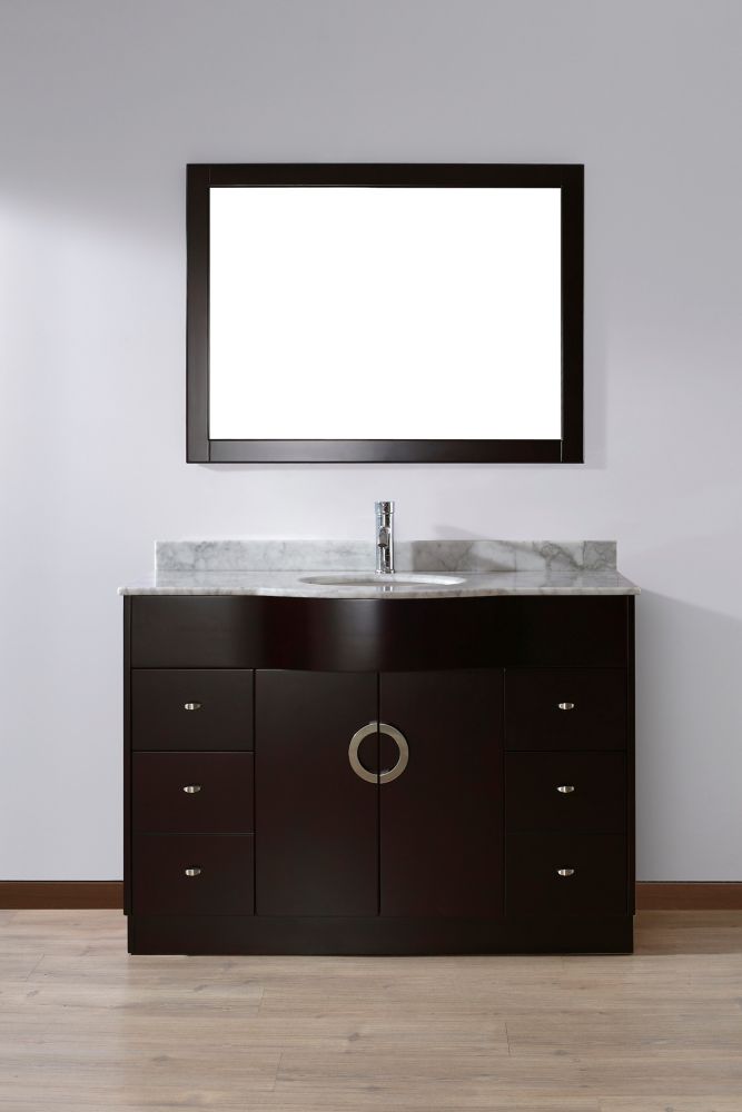 Zoe 48 Espresso / Carrera Vanity Ensemble with Mirror and Faucet