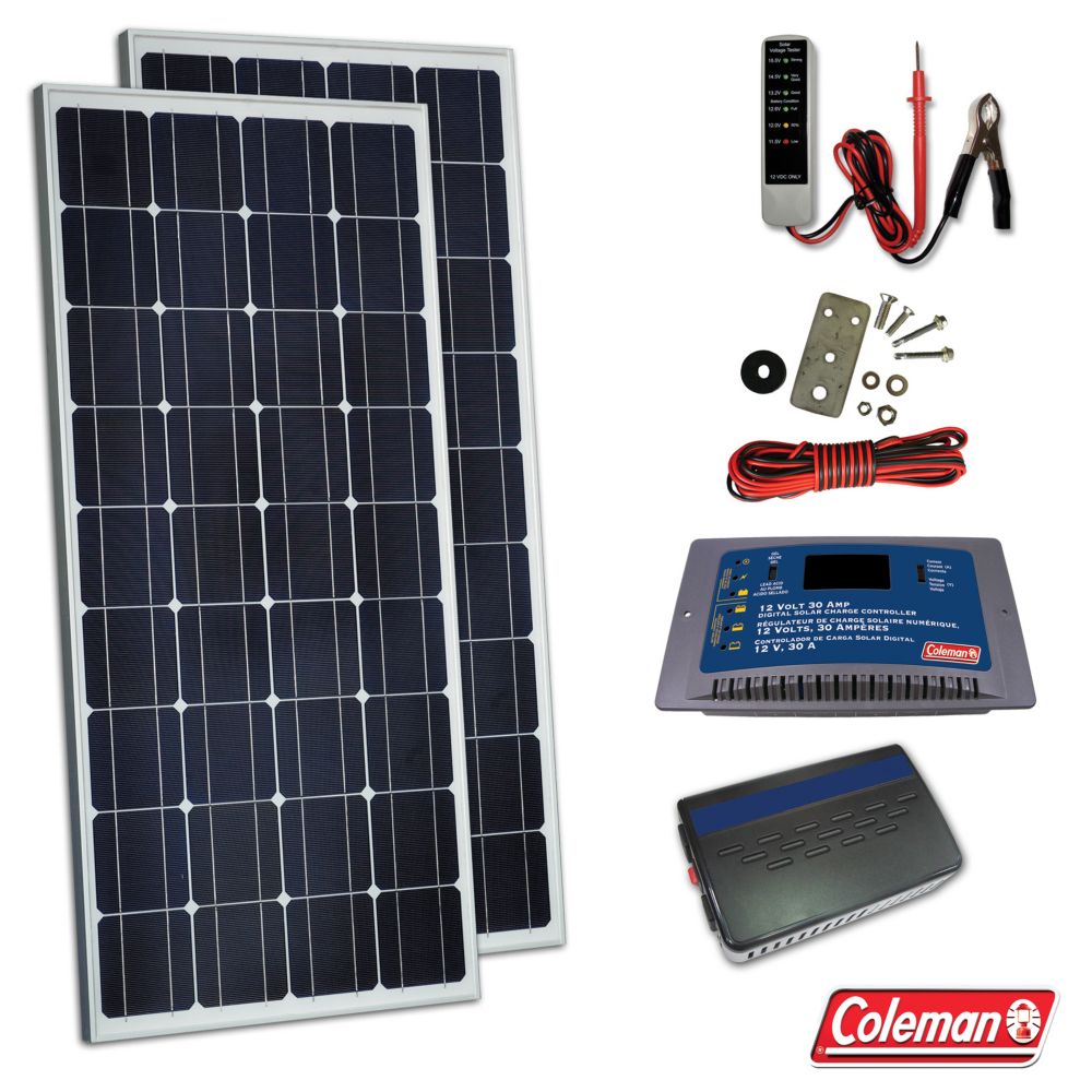 Coleman 170W Solar Kit with Controller and Inverter | The Home Depot Canada