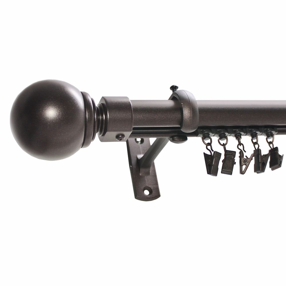 Decopolitan 72-144 Inch Ball Traverse Rod in Toasted Copper Finish ...