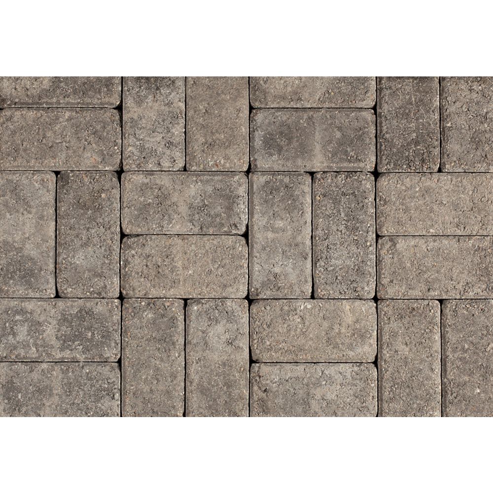 Shaw Brick Tumbled Oldstone Natural/Charcoal Pavers | The Home Depot Canada