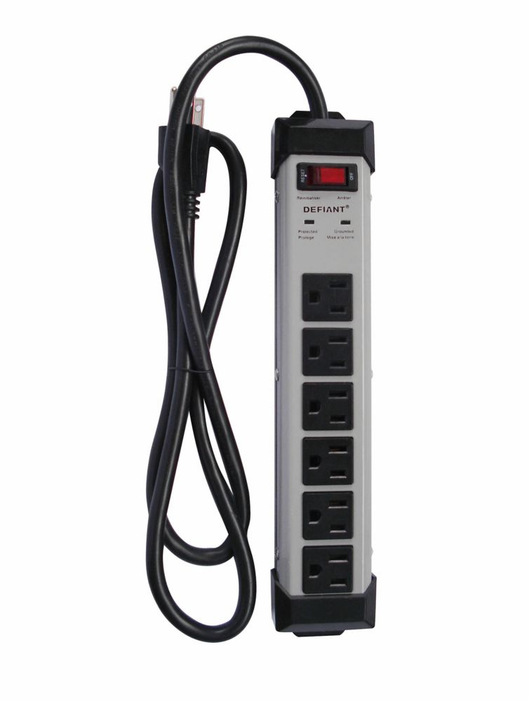 EAN 6955837500084 - Defiant Power Strips 6-Outlet Metal Surge with 4 ft ...