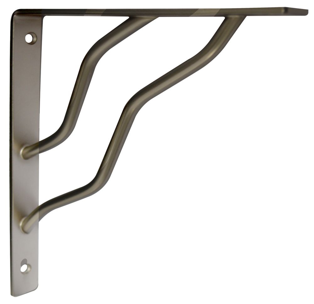 Everbilt 7 Inch X8 Inch Satin Nickel Dec Bracket Wave | The Home Depot ...