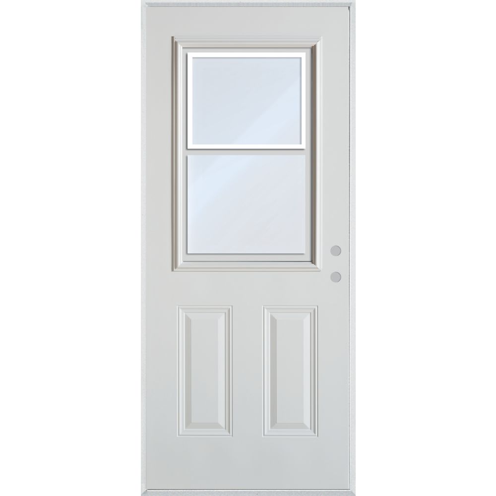 Stanley Doors 35.375 inch x 82.375 inch 1/2 Lite 2-Panel Prefinished ...