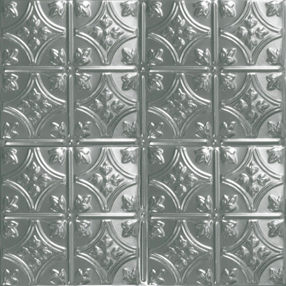 Shanko 2 ft. x 2 ft. Steel Silver Lay-In Ceiling Tile | The Home Depot ...
