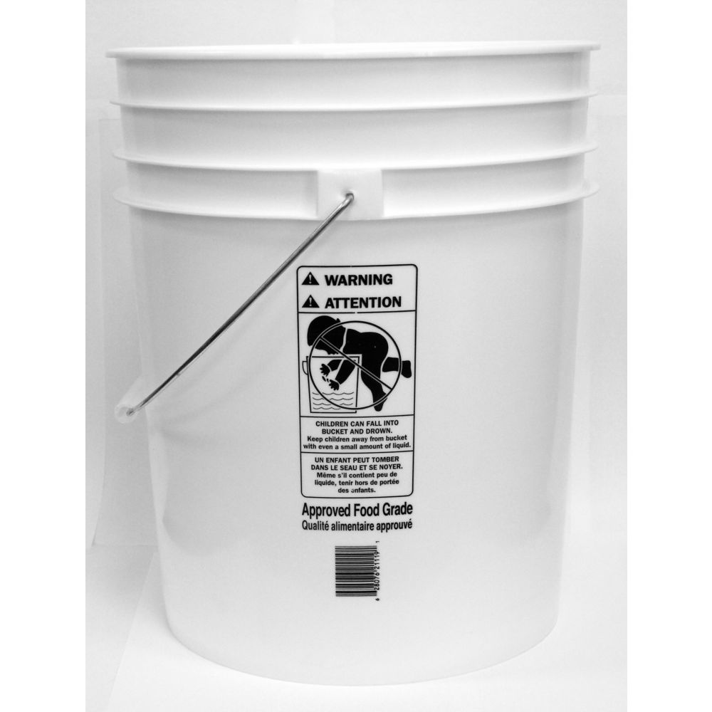 E.Hofmann Plastics 19L/5 Gallon - White Food Approved Bucket | The Home ...