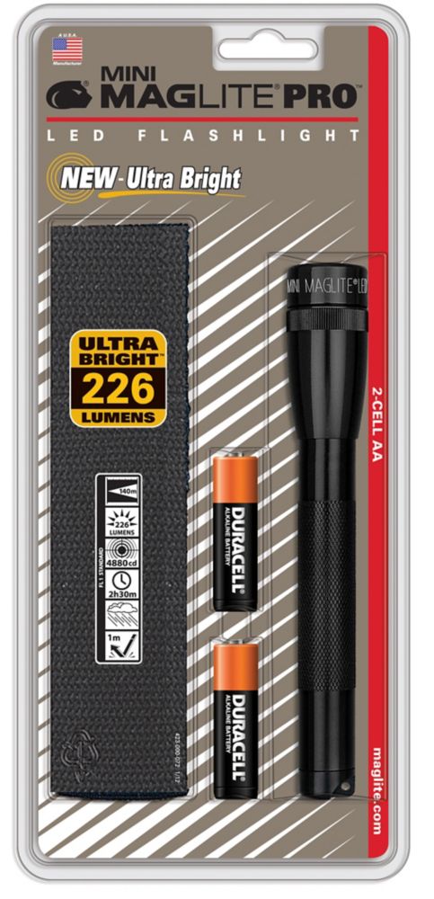Maglite Mini 2-Cell AA LED Flashlight PRO - Noir | Home Depot Canada