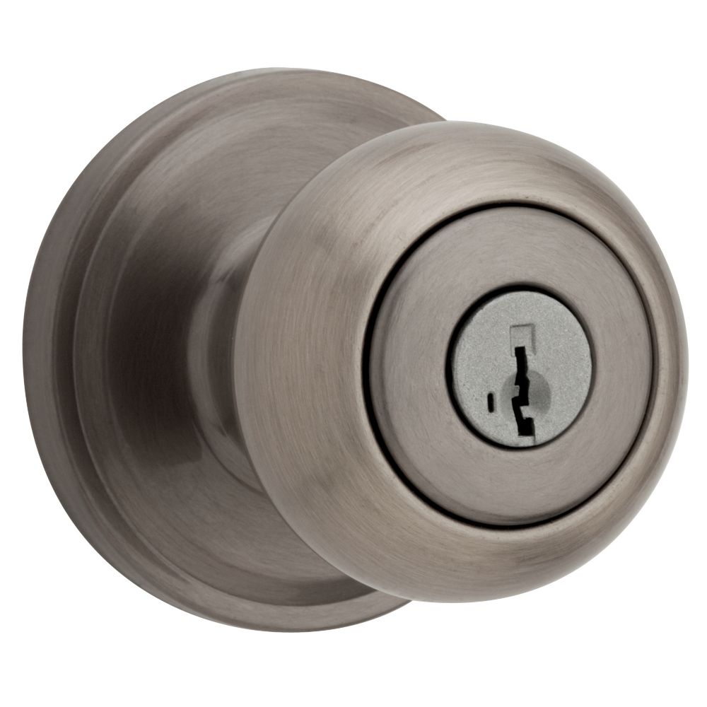 Weiser Troy Antique Nickel Entry Knob | The Home Depot Canada