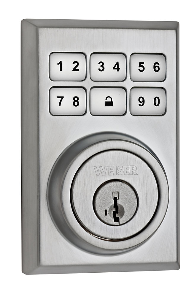 Weiser SmartCode Contemporary Satin Chrome Keyless Entry Electronic ... Weiser SmartCode Contemporary Satin Chrome Keyless Entry Electronic ...