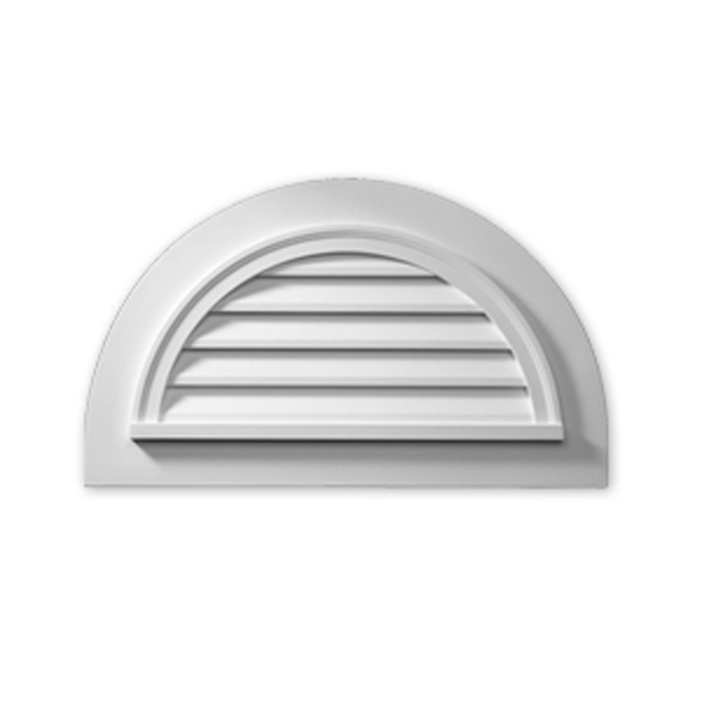 Fypon Évent de pignon fonctionnel en demi-cercle à persiennes avec ...