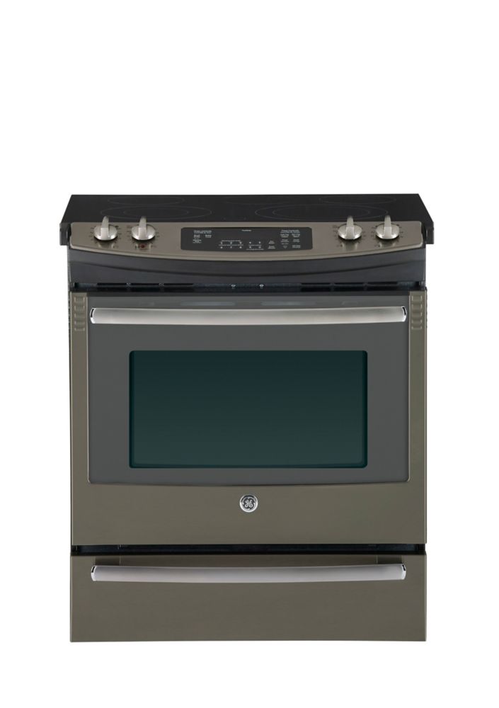 GE Cuisinière électrique convection encastrée Ardoise CleanDesign de 30 ...