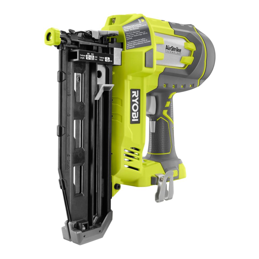 RYOBI 18V ONE+ AirStrike 16-Gauge Cordless Straight Nailer (Tool-Only ...