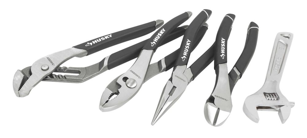 Husky 4-Piece Pliers Set With Bonus 8 In Wrench | The Home Depot Canada