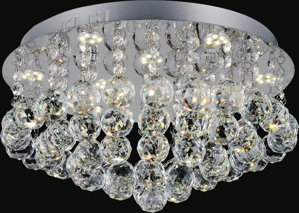 CWI Lighting 16 Inch Round Flush Mount With Suspended Crystals | The ...