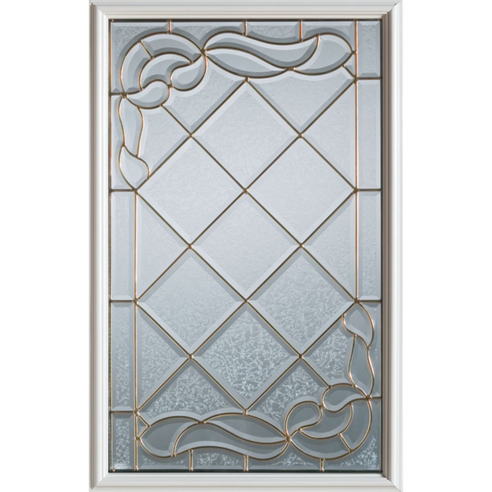 Stanley Doors 23 inch x 37 inch Queen Anne Brass Caming 1/2 Lite ...