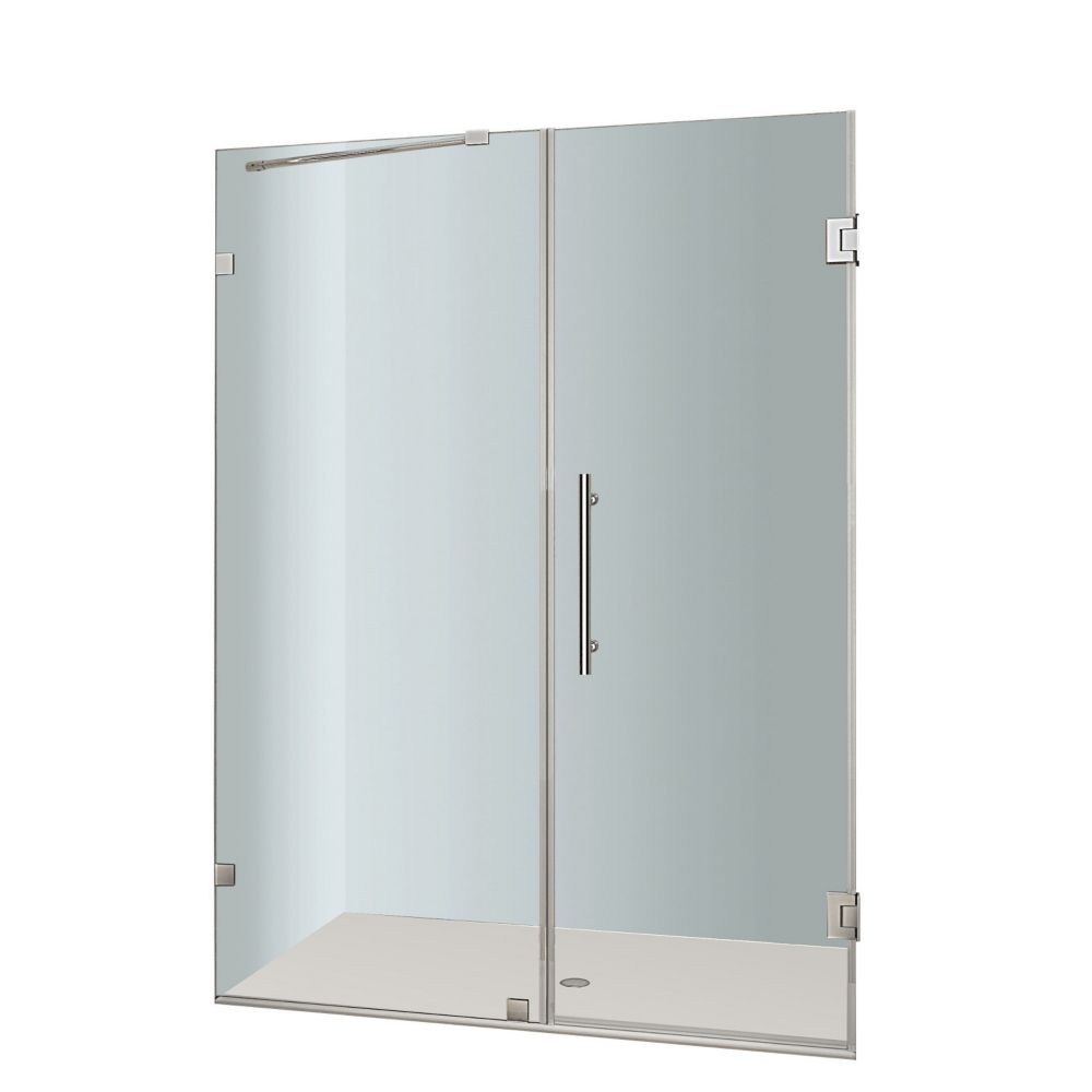 Aston Nautis 54 In X 72 In Completely Frameless Hinged Shower Door In