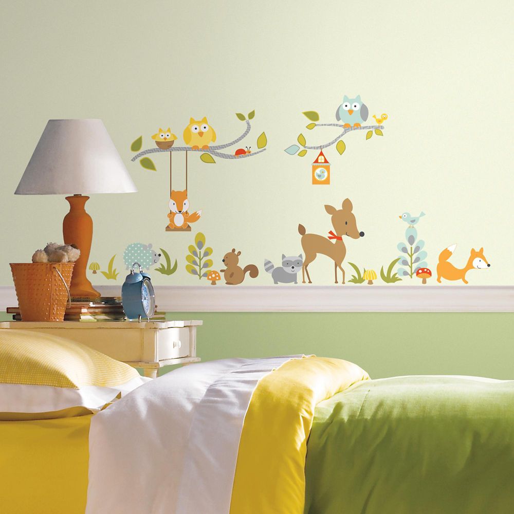 Roommates Woodland Fox Peel And Stick Wall Decals The Home Depot Canada