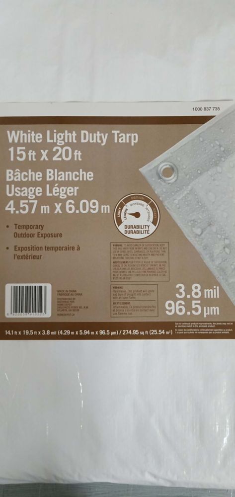 HDX bache blanche usage leger 4.57x6.09m | Home Depot Canada