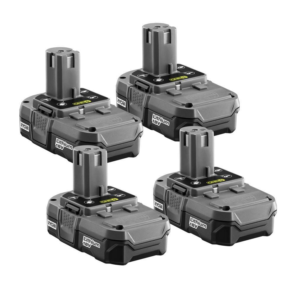RYOBI ONE+ 18V 1.3Ah Lithium-Ion Compact Battery Pack (4-Pack) | The ...