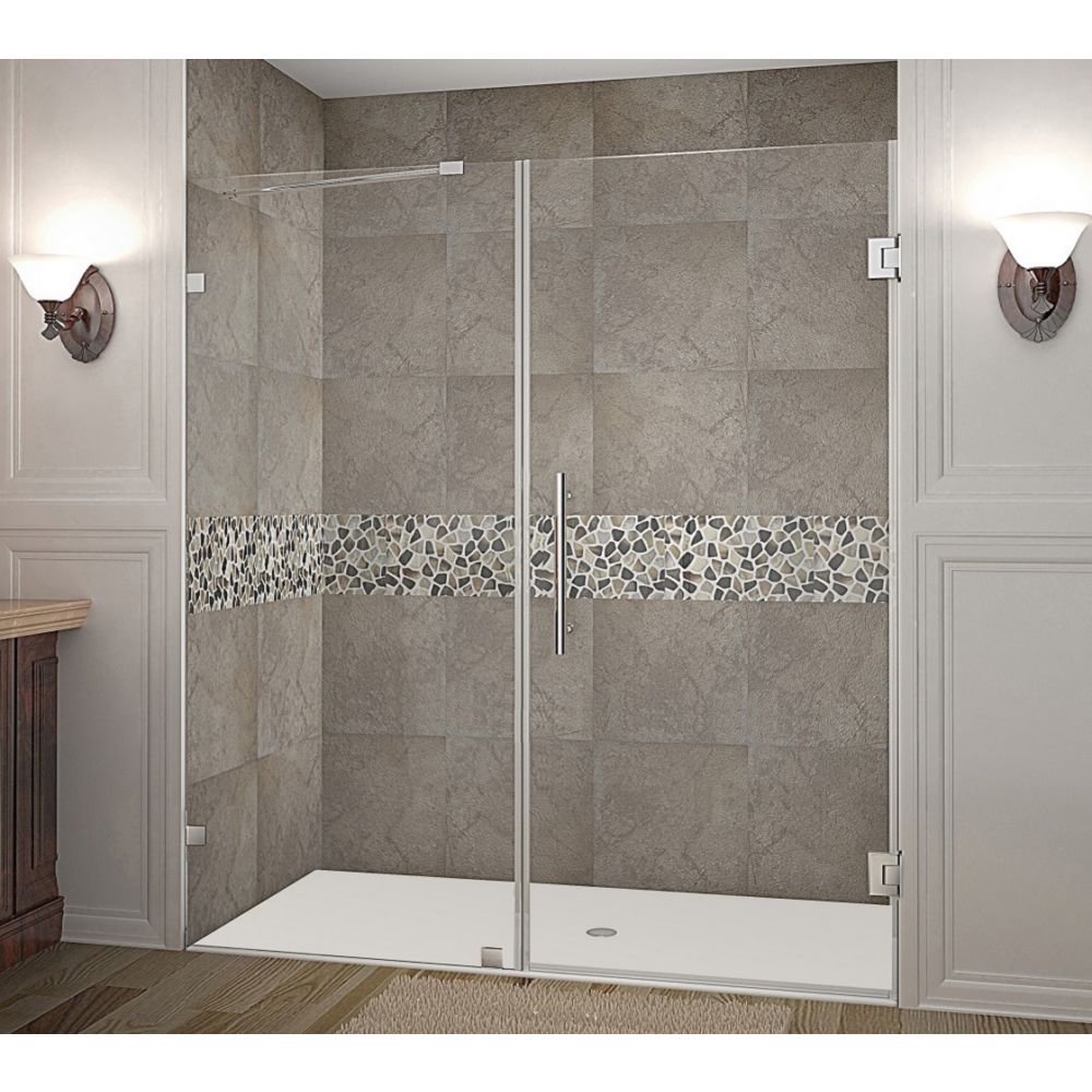 Aston Nautis 72 Inch X 72 Inch Completely Frameless Hinged Shower Door