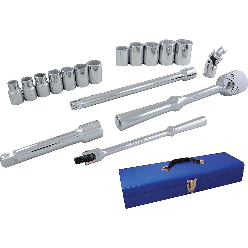 GRAY TOOLS Socket & Attachments Set 17-Piece 1/2 Inch Drive 12 Point ... GRAY TOOLS Socket & Attachments Set 17-Piece 1/2 Inch Drive 12 Point ...
