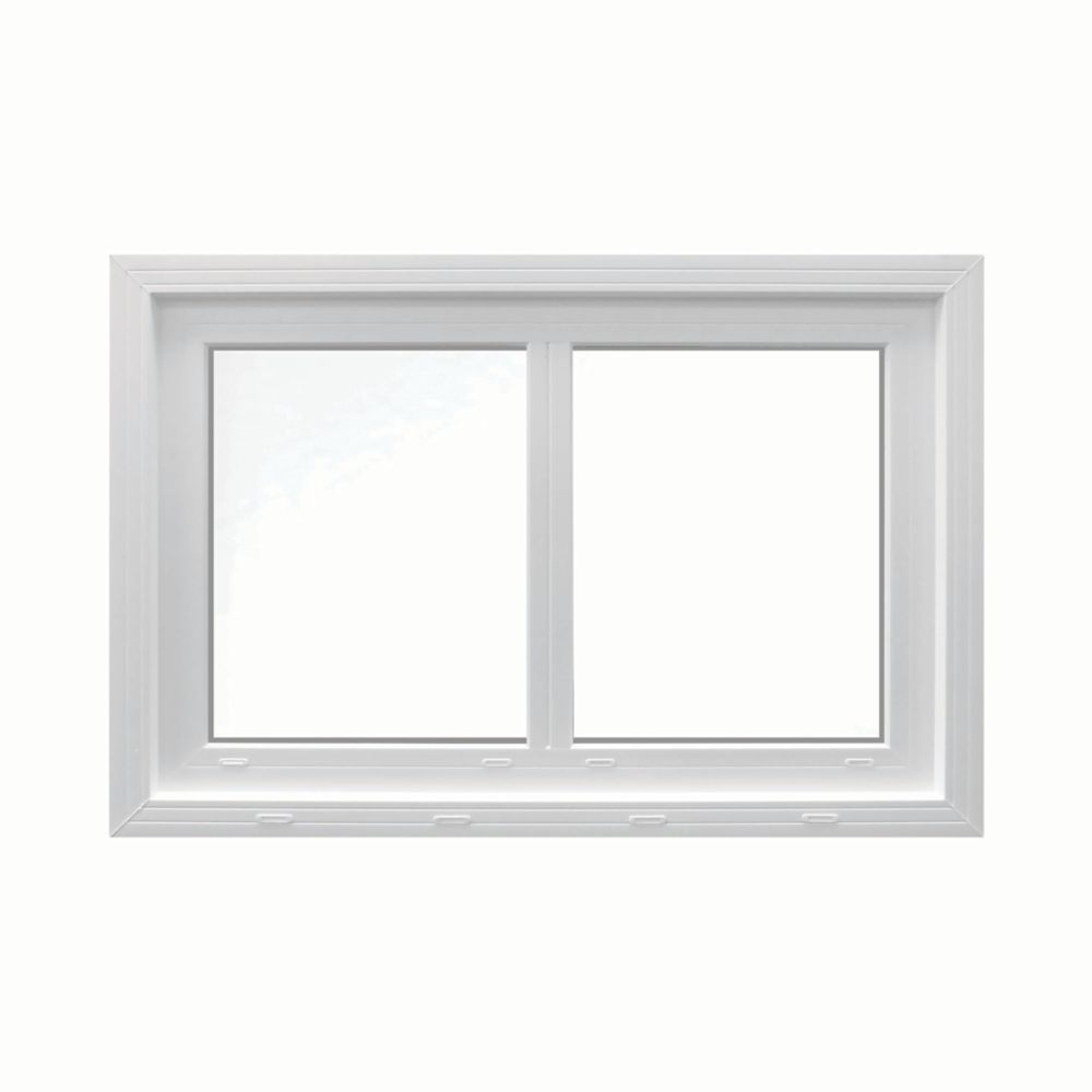 SOLENSIS 48-inch x 36-inch Vinyl Sliding Window with 3 1/4-inch Frame ...