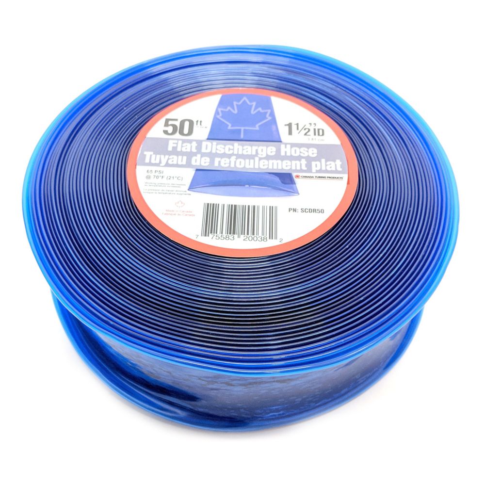 CANADA TUBING Flat Discharge Hose 1 1 2 Inch Inside Diameter X 50 Ft canada-tubing-flat-discharge-hose-1-1-2-inch-inside-diameter-x-50-ft
